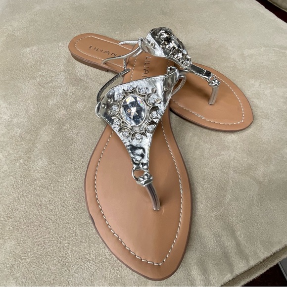 Liliana | Shoes | Rhinestone Thong Sandal | Poshmark